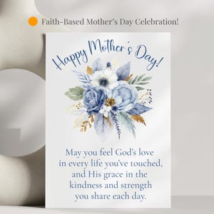 Religious Mother’s Day Card for Mom Christian Floral Card for Mom Faith ...