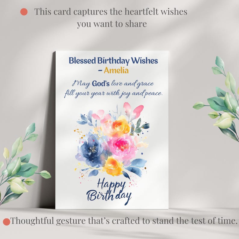 Religious Birthday Card for Friend Personalized Faith Based Birthday ...