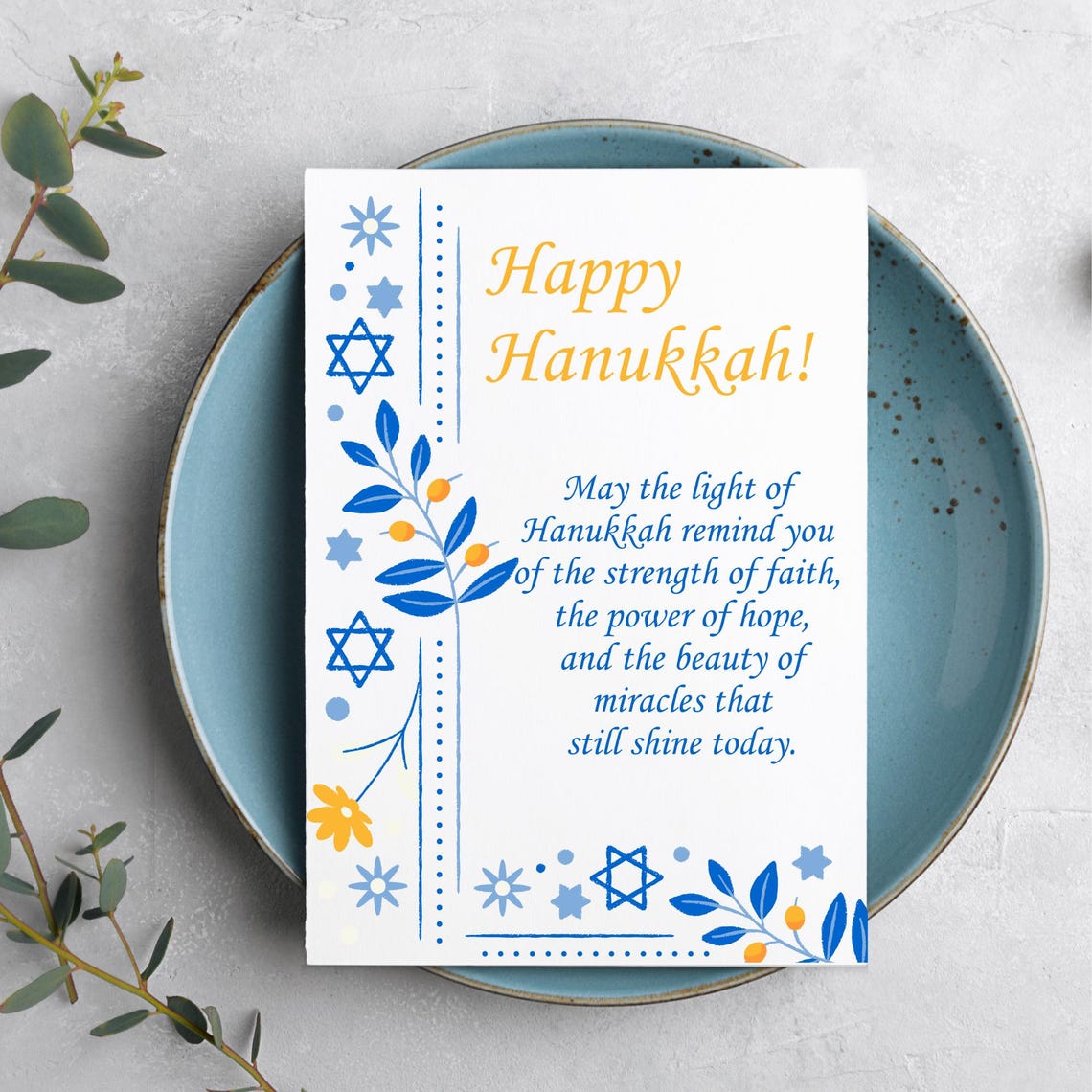 Hanukkah Greeting Card Jewish Holiday Card Season of Lights Greeting ...