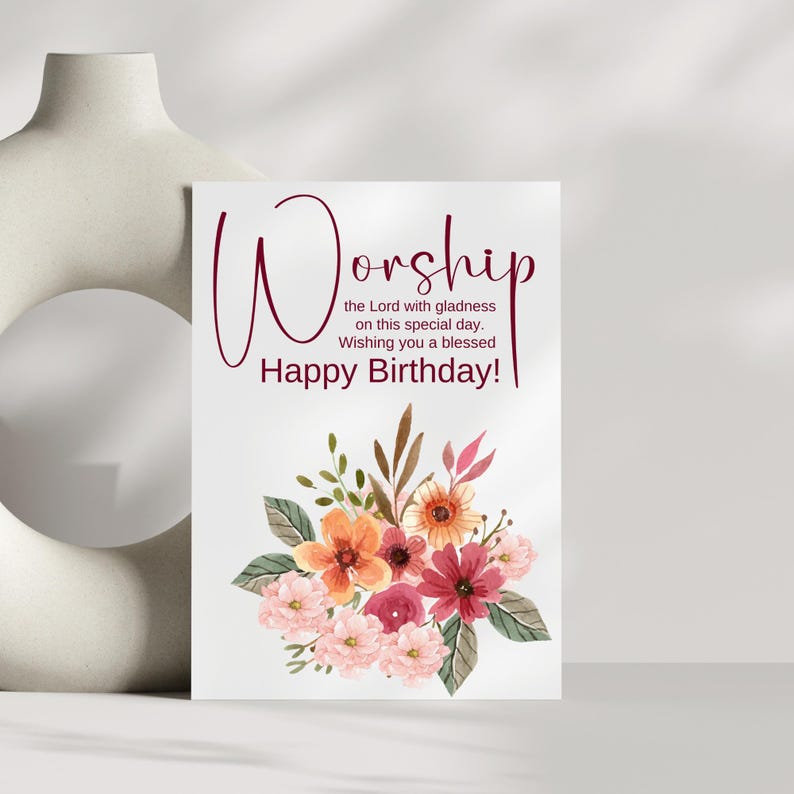 Christian Birthday Card Faith Based Worship Card Bible Verse Card ...