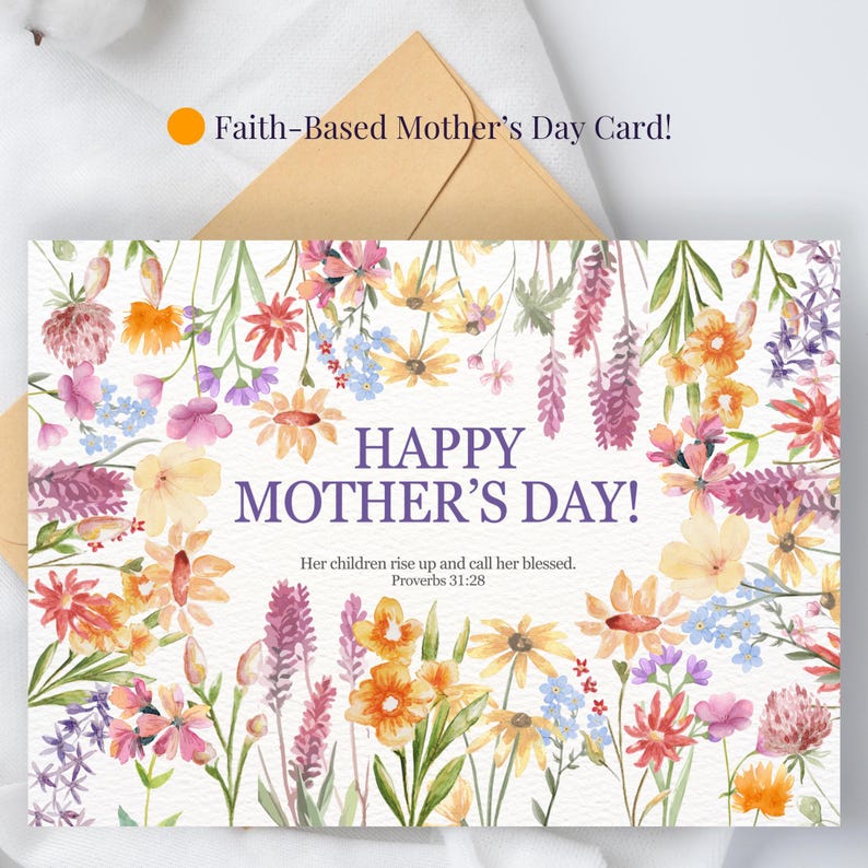 Religious Mother's Day Card Christian Card Mom Faith Based Card Jesus ...