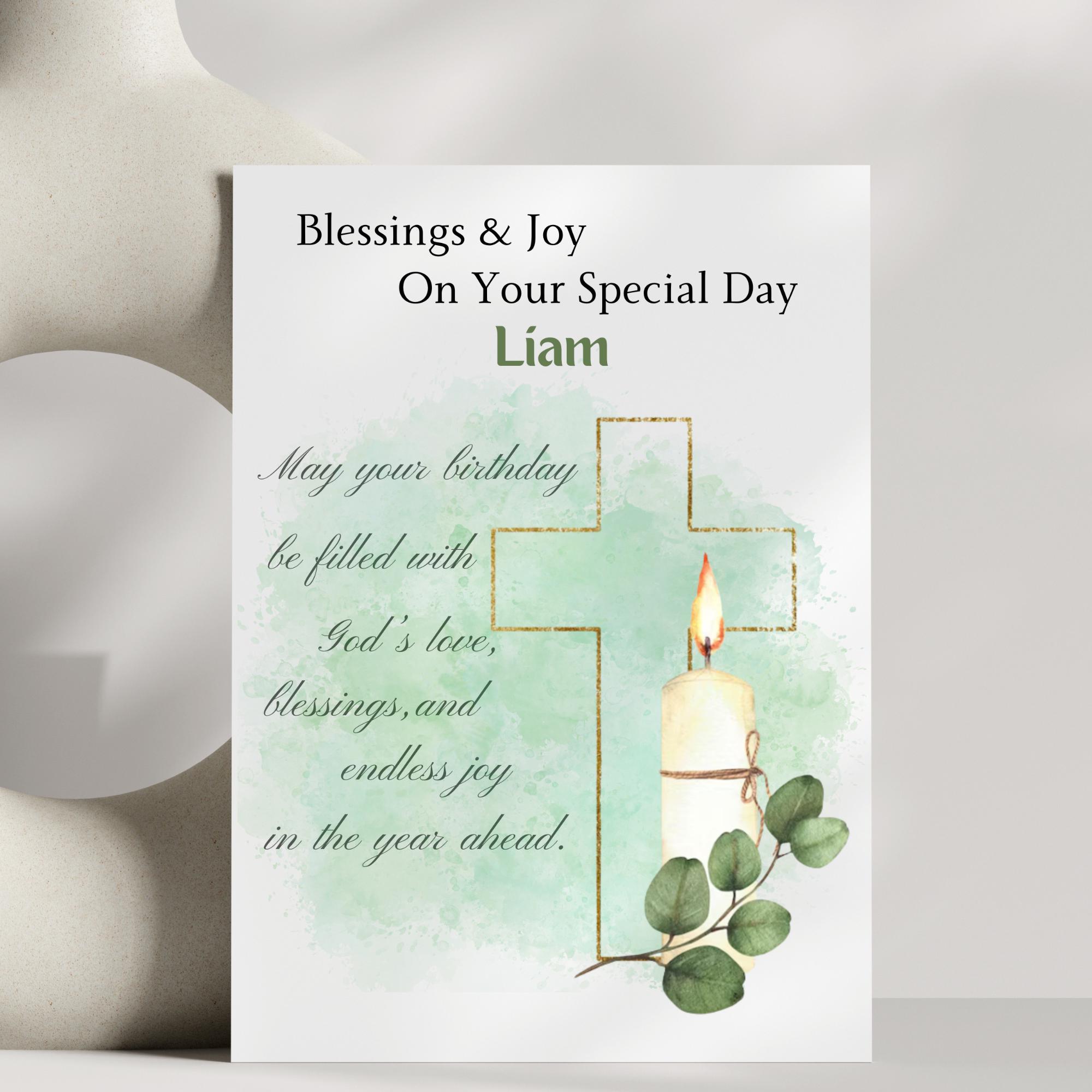 Christian Birthday Card for Men Faith Based Personalized Card Bible ...
