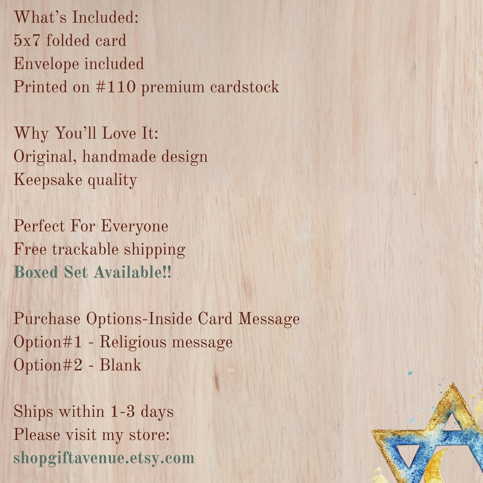 Hanukkah Greeting Card Jewish Holiday Card Season of Lights Greeting ...