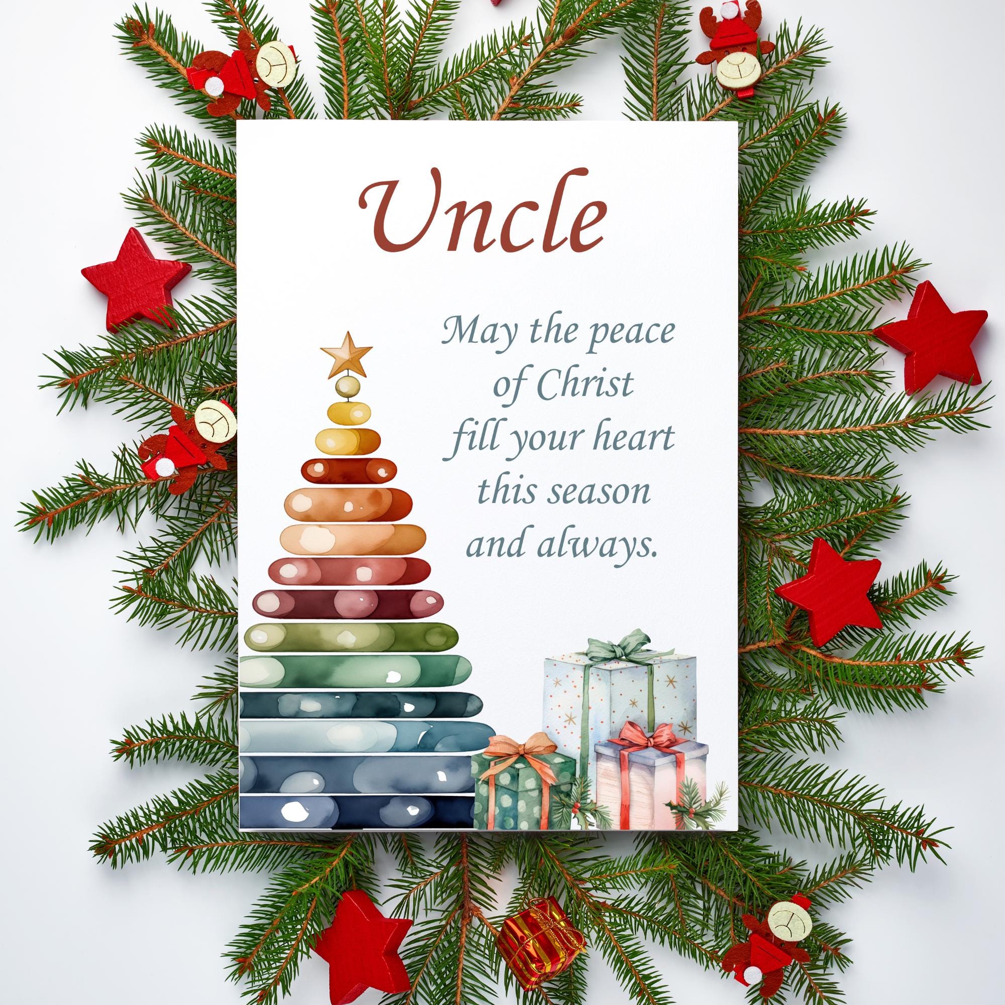 Christmas Card for Uncle Religious Uncle Christmas Card Christian Uncle ...