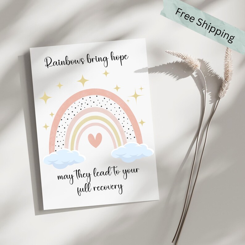 Get Well Soon Greeting Card Comfort Greeting Card Sentiment Sympathy ...
