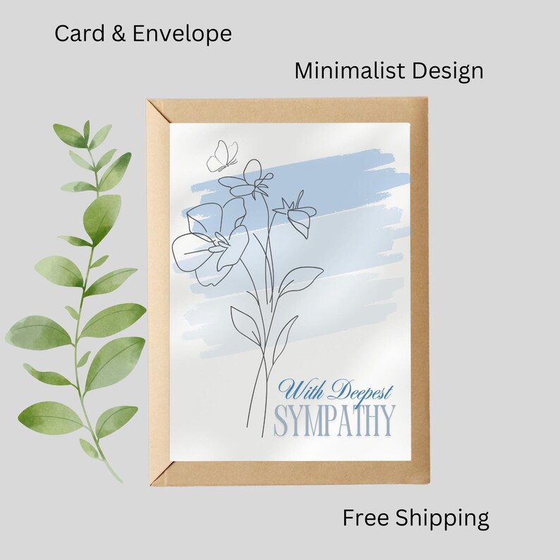 Sympathy Greeting Card Elegant Condolence Card With Heartfelt Message ...