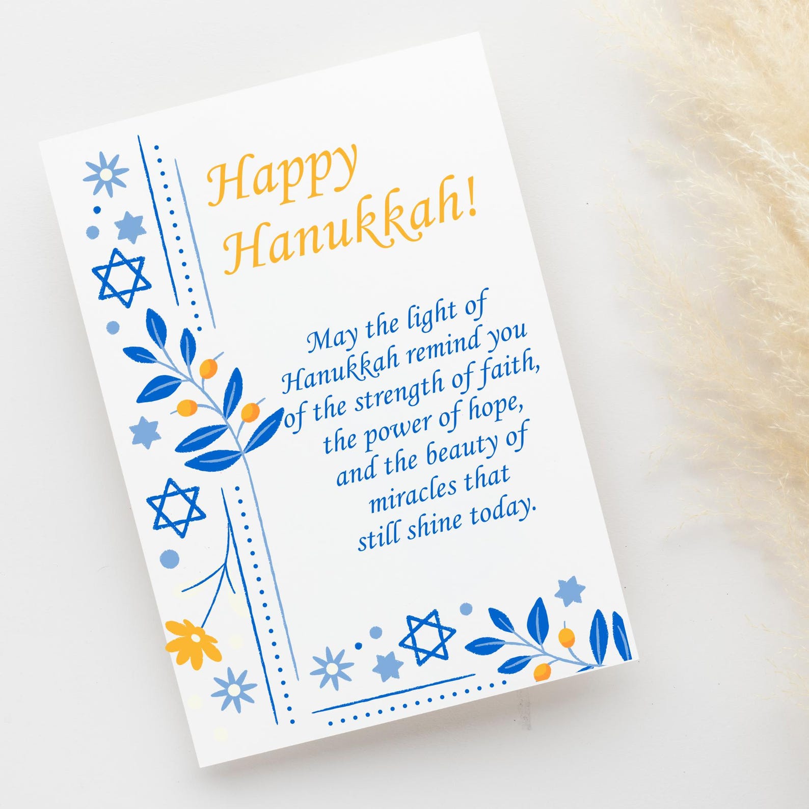 Hanukkah Greeting Card Jewish Holiday Card Season of Lights Greeting ...