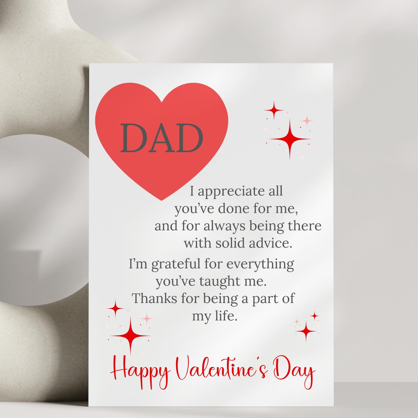 Valentines Day Card for Dad I Love You Card for Dad Greeting Card ...