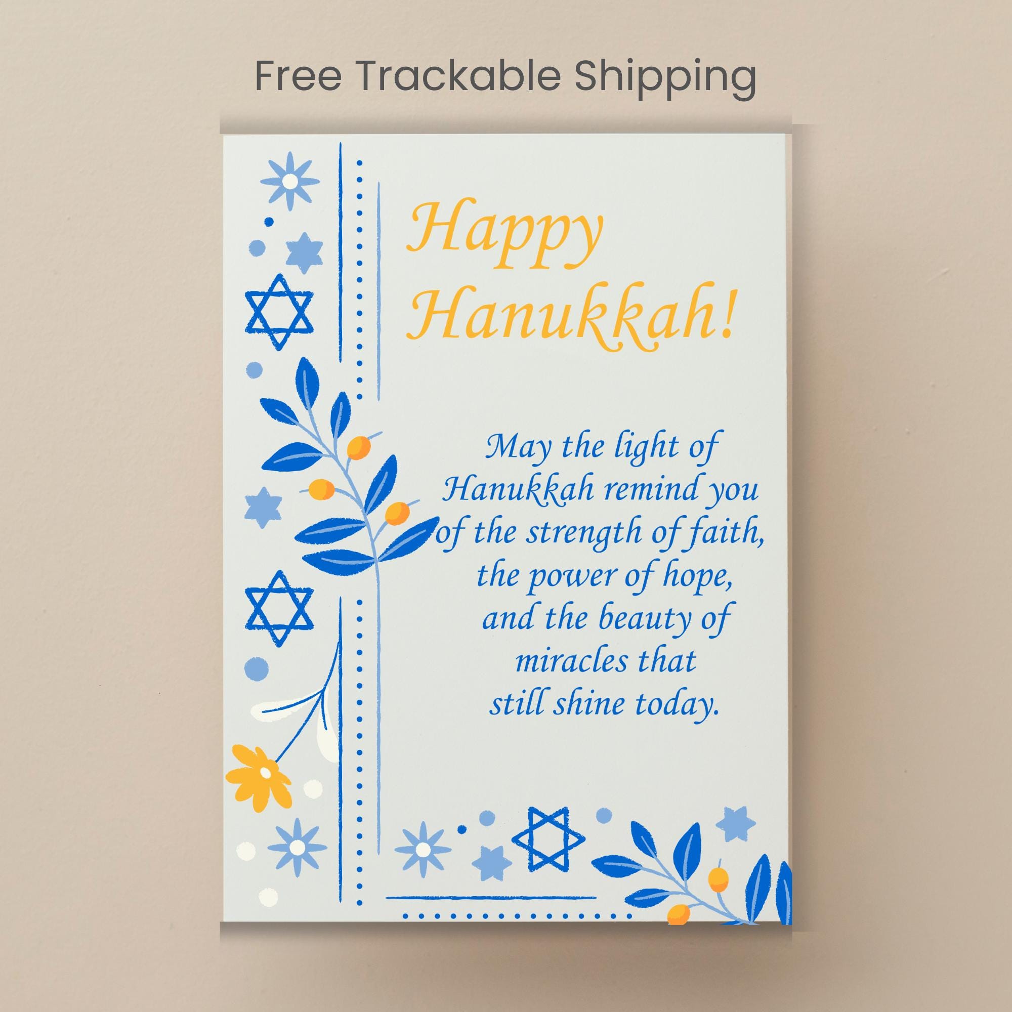 Hanukkah Greeting Card Jewish Holiday Card Season of Lights Greeting ...