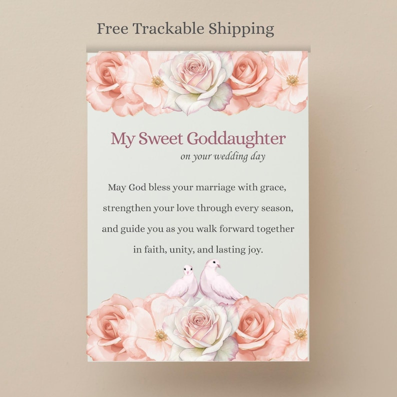 Christian Wedding Card for Goddaughter Religious Wedding Card From ...