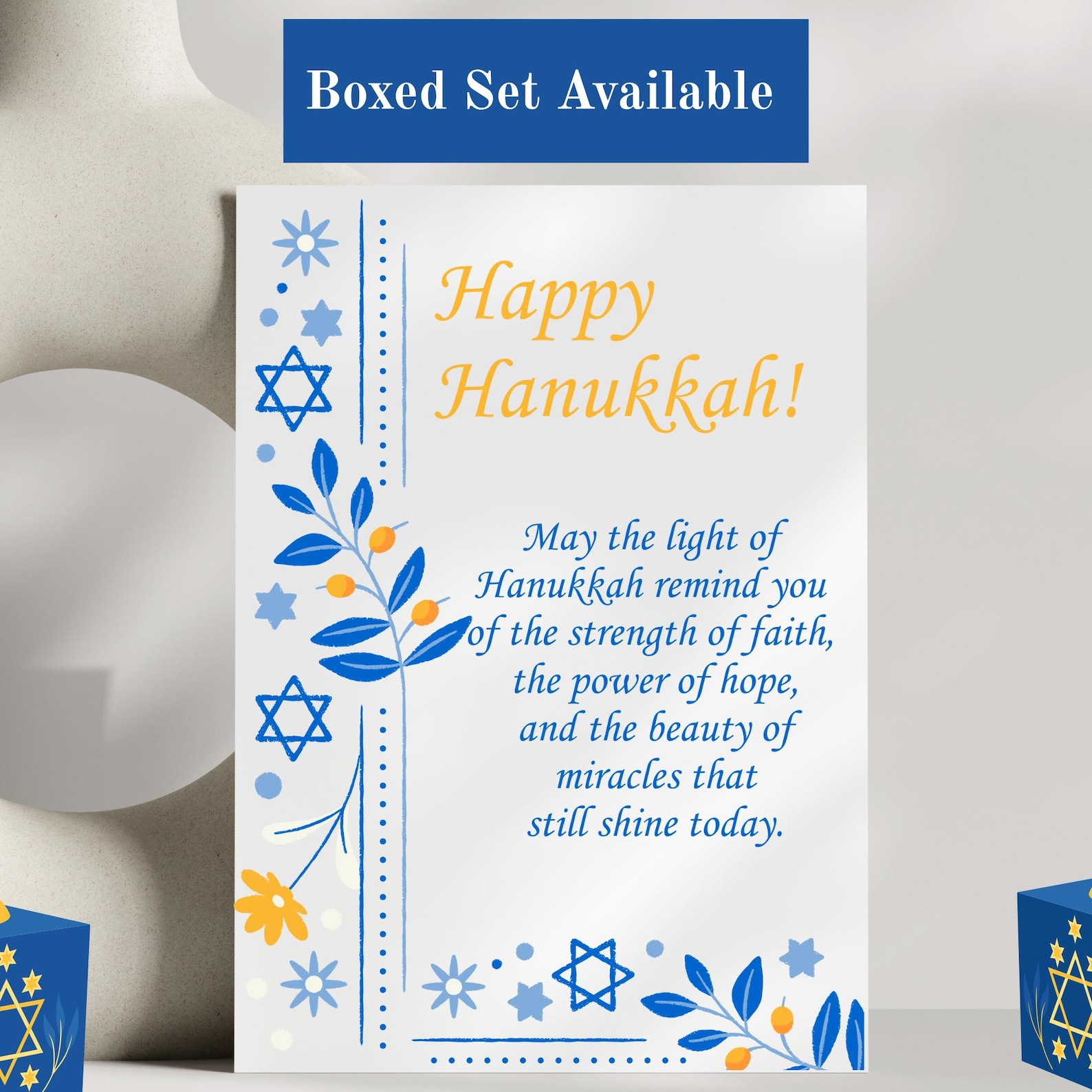 Hanukkah Greeting Card Jewish Holiday Card Season of Lights Greeting ...