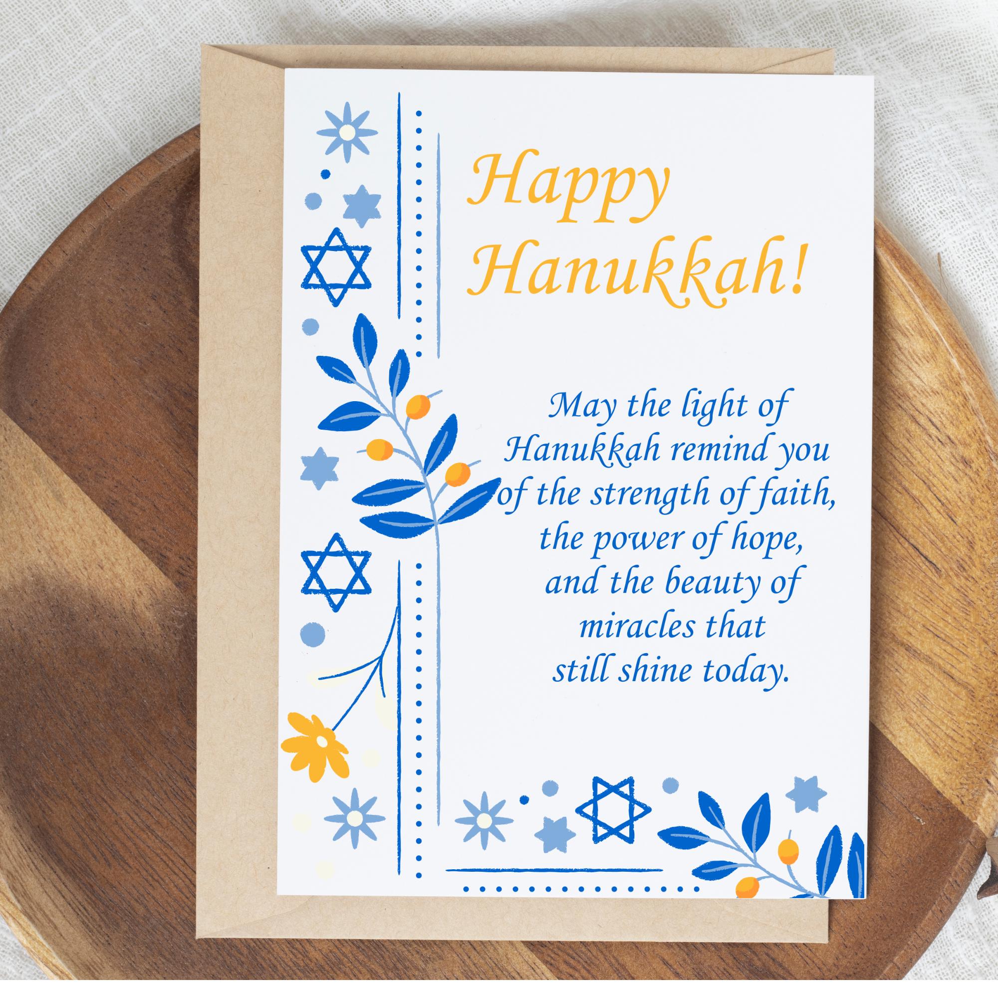 Hanukkah Greeting Card Jewish Holiday Card Season of Lights Greeting ...