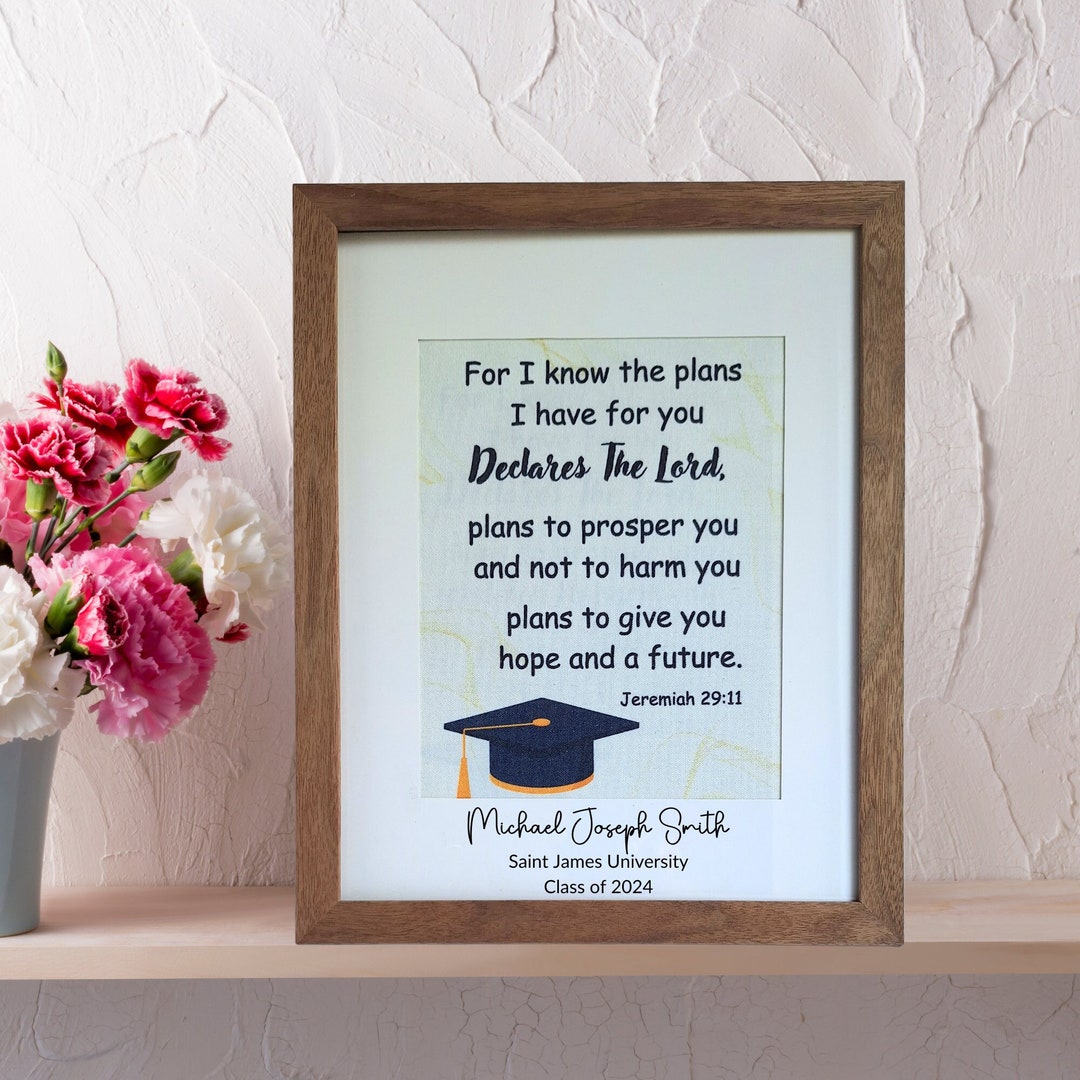 Custom Christian Graduation Wall Art Framed Bible Art for Graduation ...