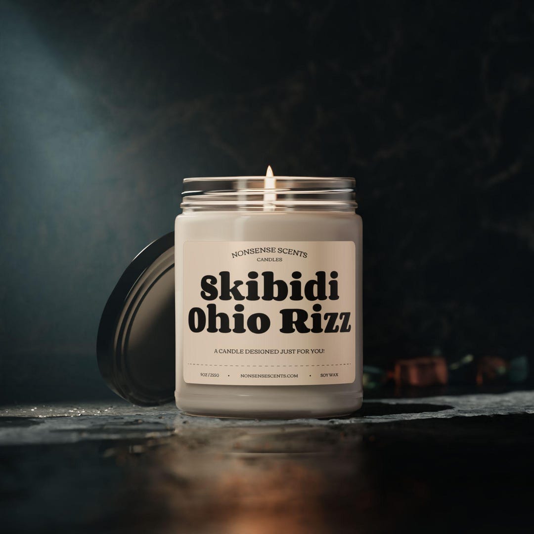 Skibidi Ohio Rizz Funny Brainrot Meme Gag Gift Scented Candle by ...