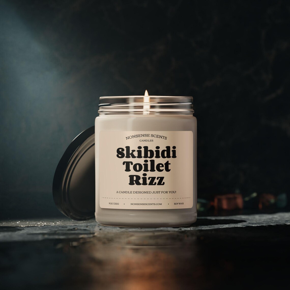 Skibidi Toilet Rizz Funny Brainrot Meme Gag Gift Scented Candle by ...