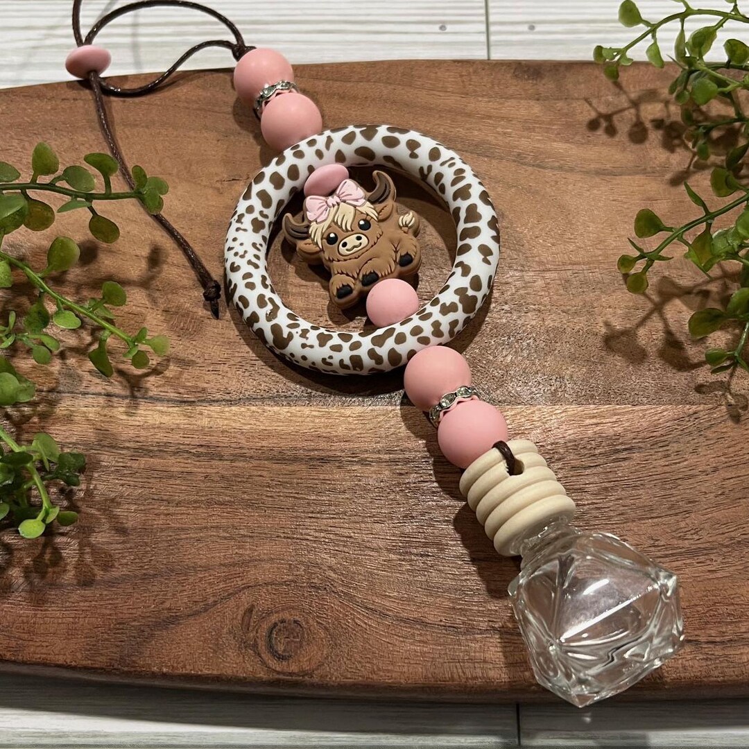 Rustic Highland Cow Car Charm: Essential Oil Diffuser Freshener for Western Farmhouse Decor ...