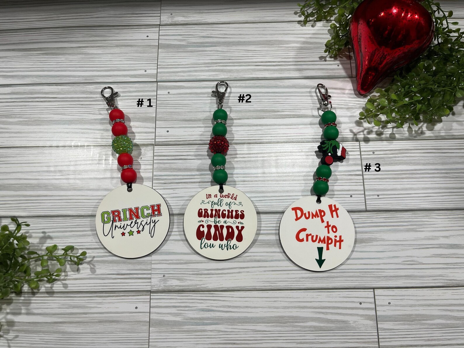 Grinch Christmas Beaded Purse Charms for Festive Stocking Stuffers - Etsy