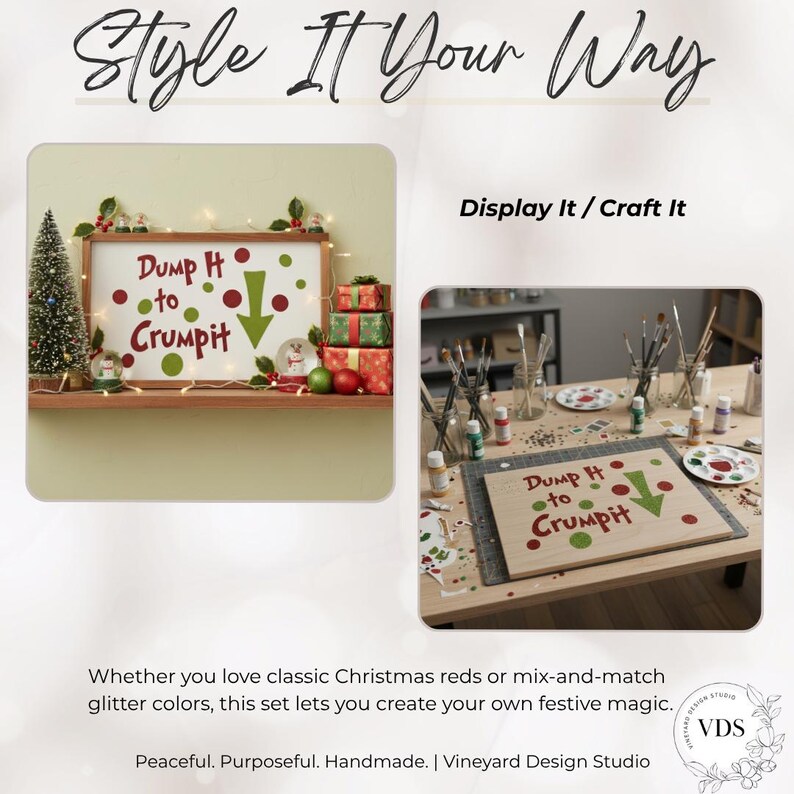 Dump It to Crumpit Glitter Vinyl Christmas Decal Set for DIY Signs ...