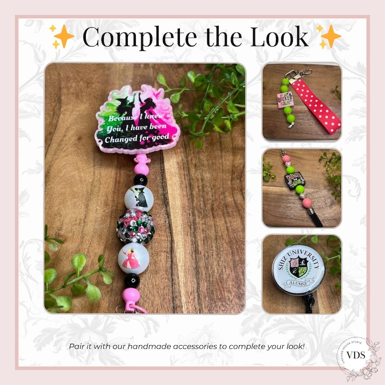 Green and Pink Ombre Badge Reel – Retractable ID Holder – Witchy Nurse ...