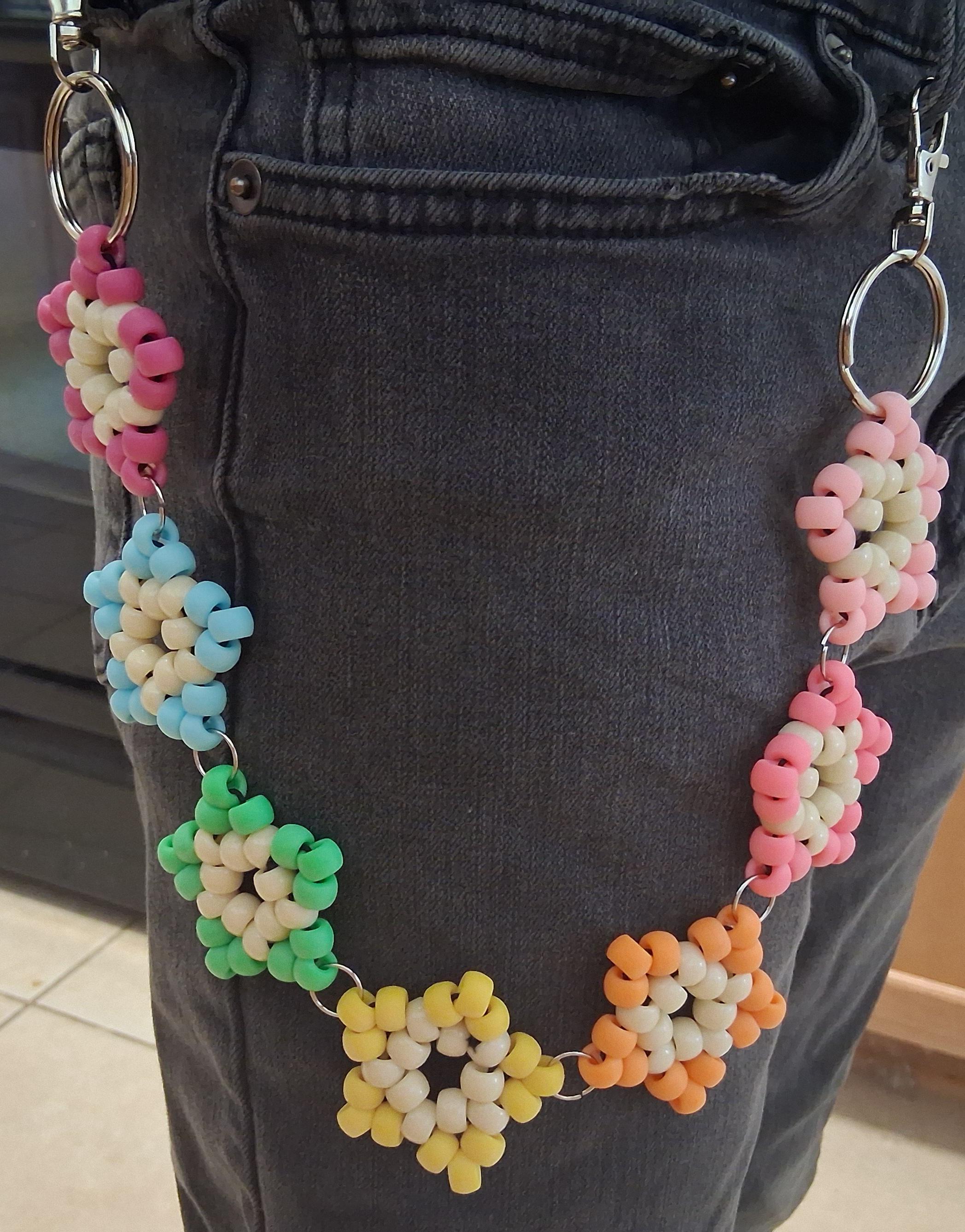 Rainbow Kandi Star Belt Chain - Etsy