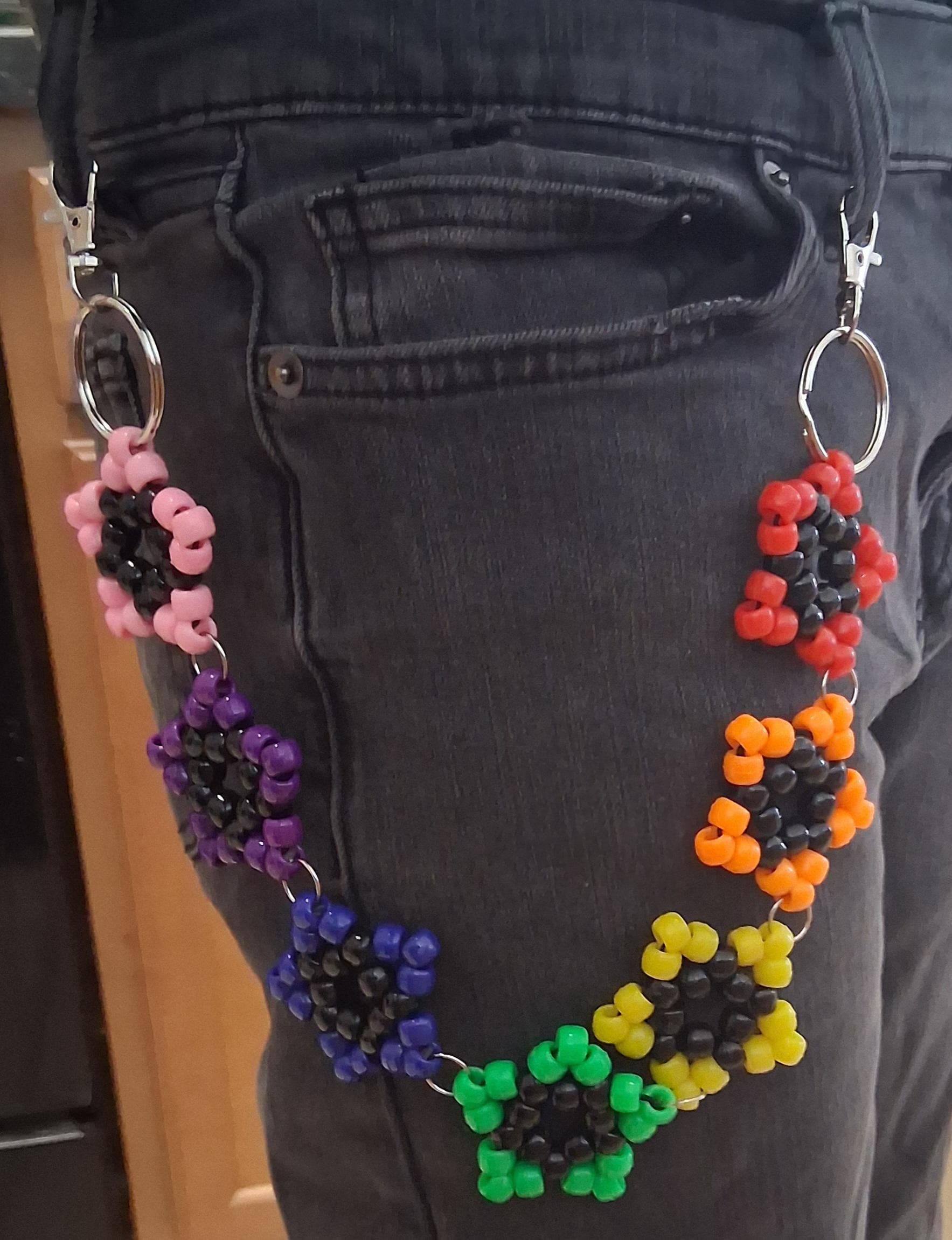 Rainbow Kandi Star Belt Chain - Etsy