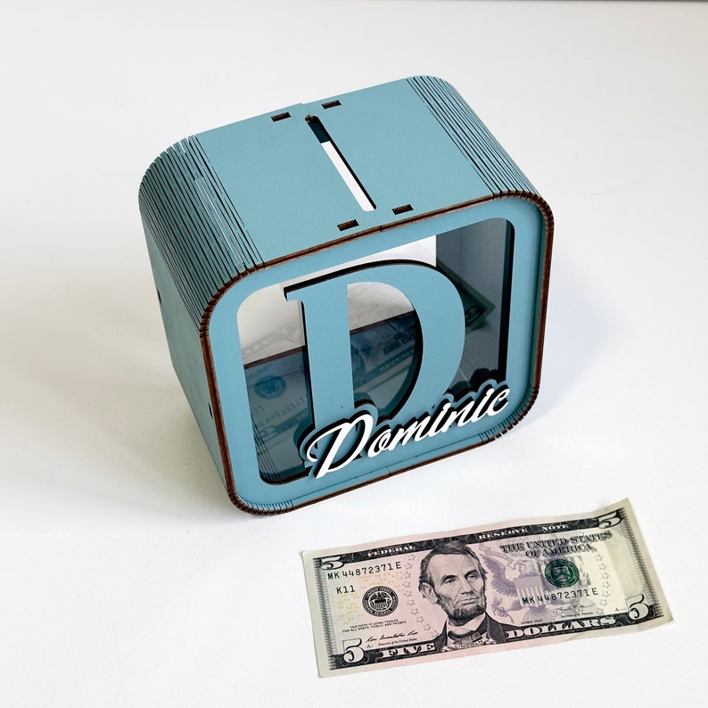 Personalized Name Piggy Bank, Custom Initial Coin Bank, Wooden Letter ...