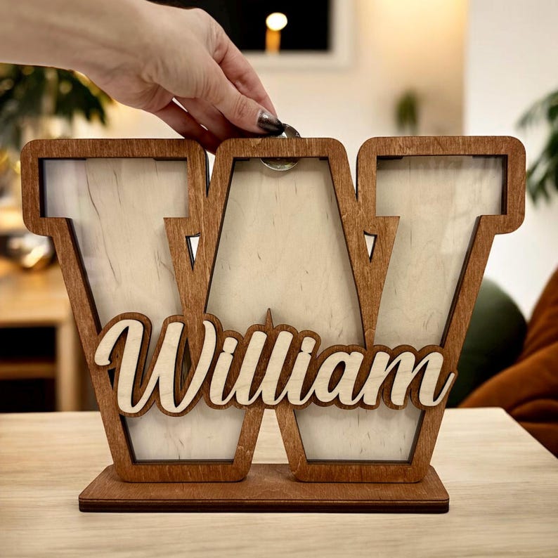 Alphabet Money Bank, Wooden Letter Piggy Bank - Etsy Australia