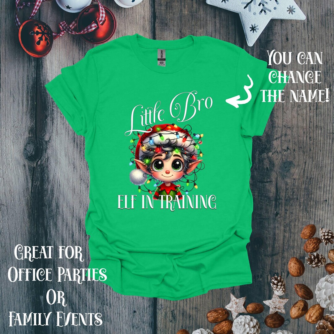 Personalized Elf in Training Christmas Shirt - Customize Name - Festive ...