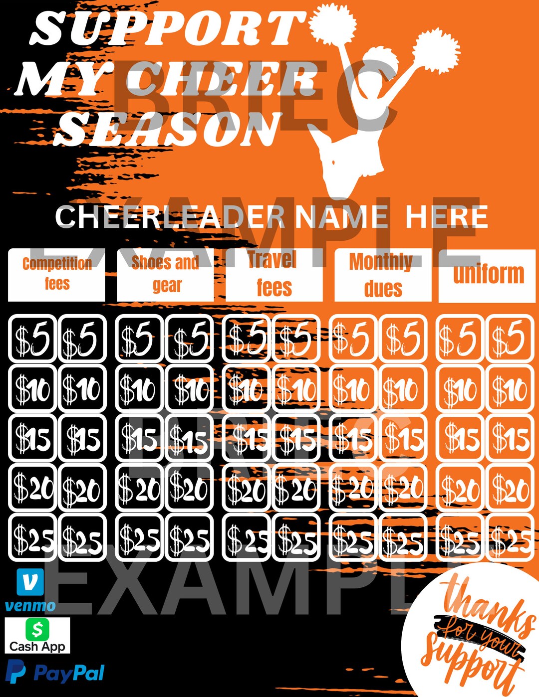Support My Cheer Season Fundraiser - Etsy