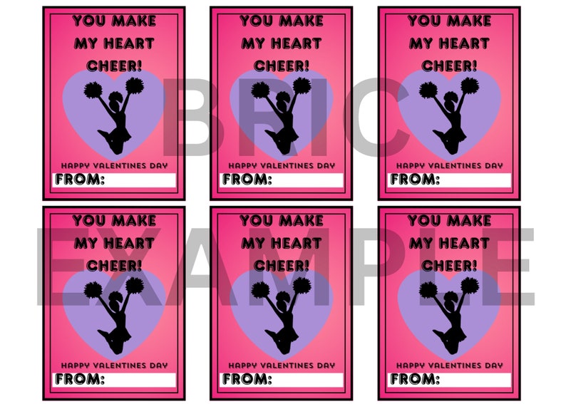 Cheerleader Valentines Day Cards - Etsy
