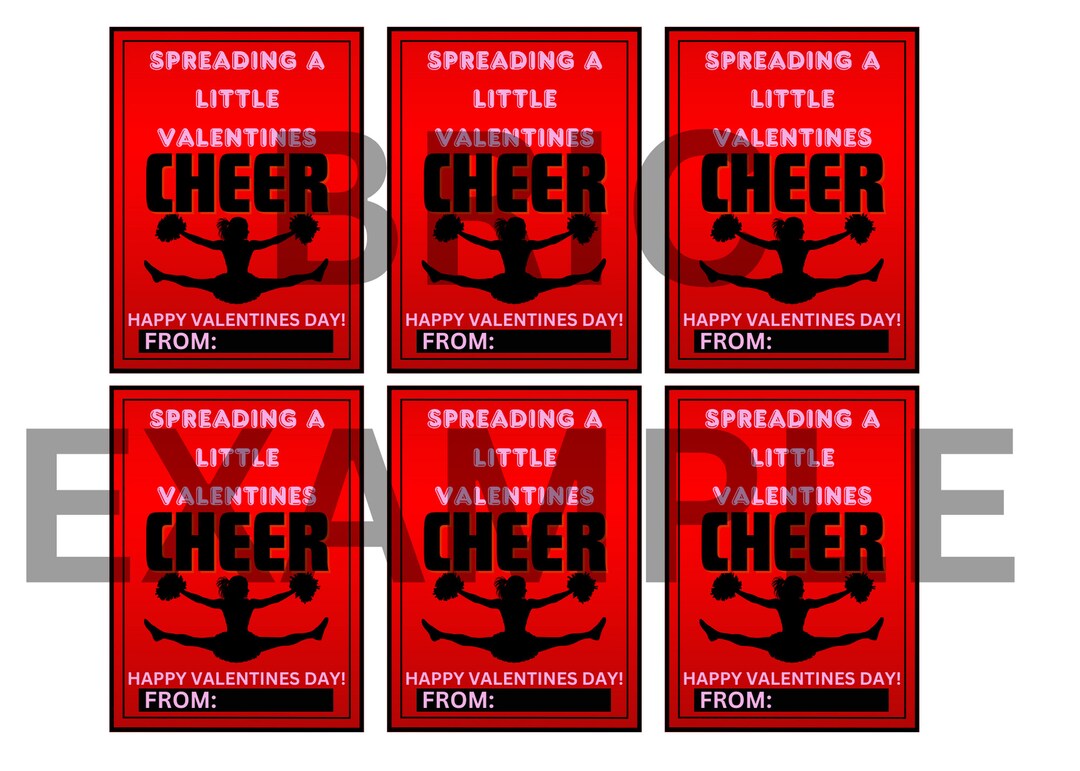 Cheerleader Valentines Day Cards - Etsy