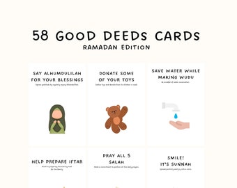 Good Deeds Cards Printable, Ramadan Cards, Ramadan Advent Cards, Kids ...