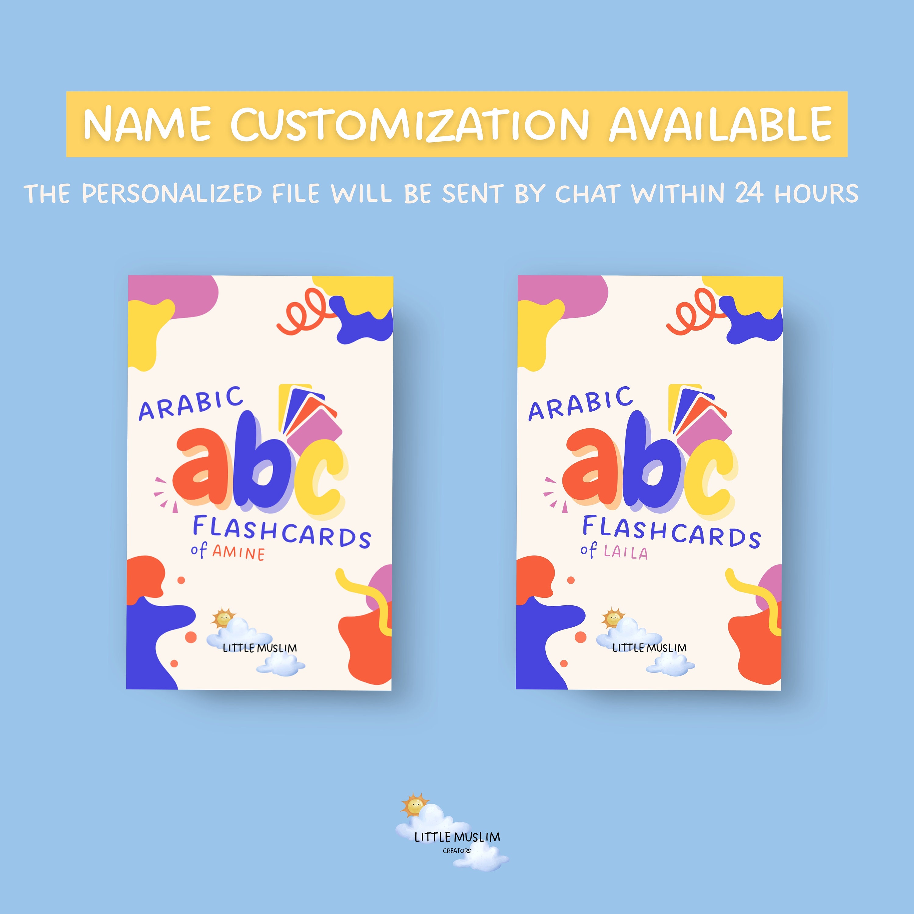 Islamic Alphabet Cards, Arabic Letters for Kids, Educational Muslim ...