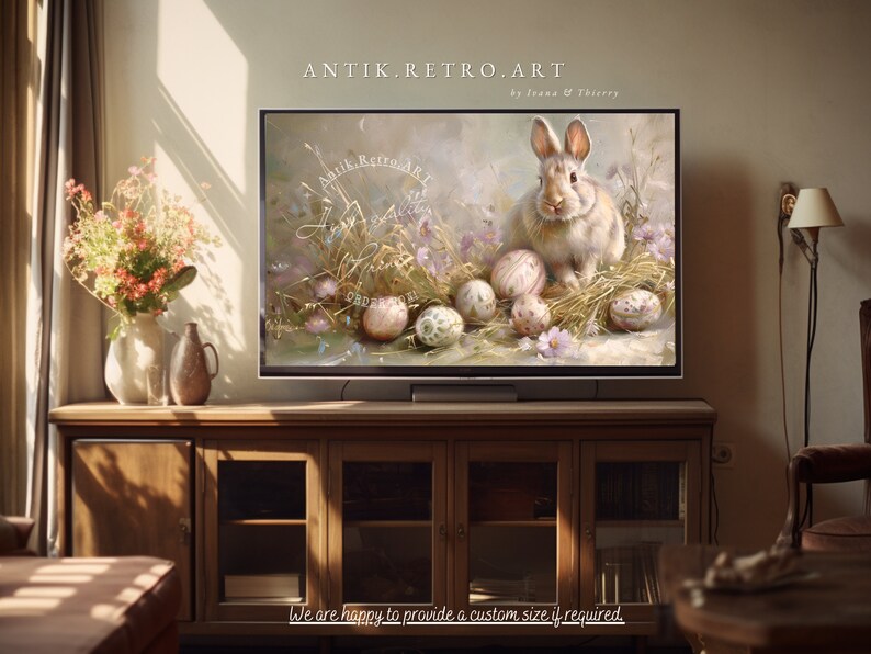 Easter Eggs Found by Bob the Rabbit, Samsung Frame TV ART, Cute Easter ...