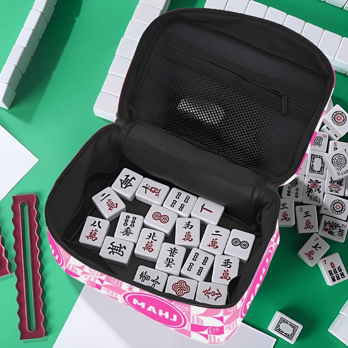 Portable Mahjong Set Bag: Mahjong Carrying Case, Game Night Organizer ...