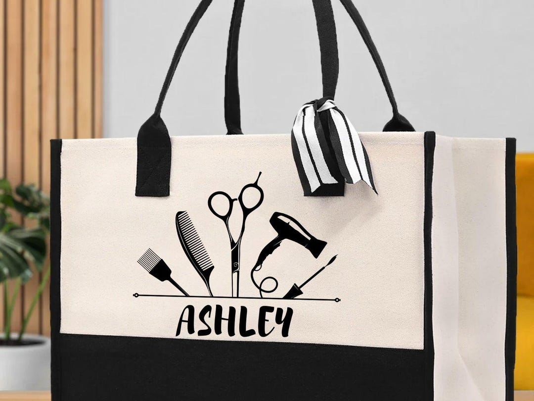 Personalized Hairdresser Canvas Tote Bag: Salon Tool Design - Etsy