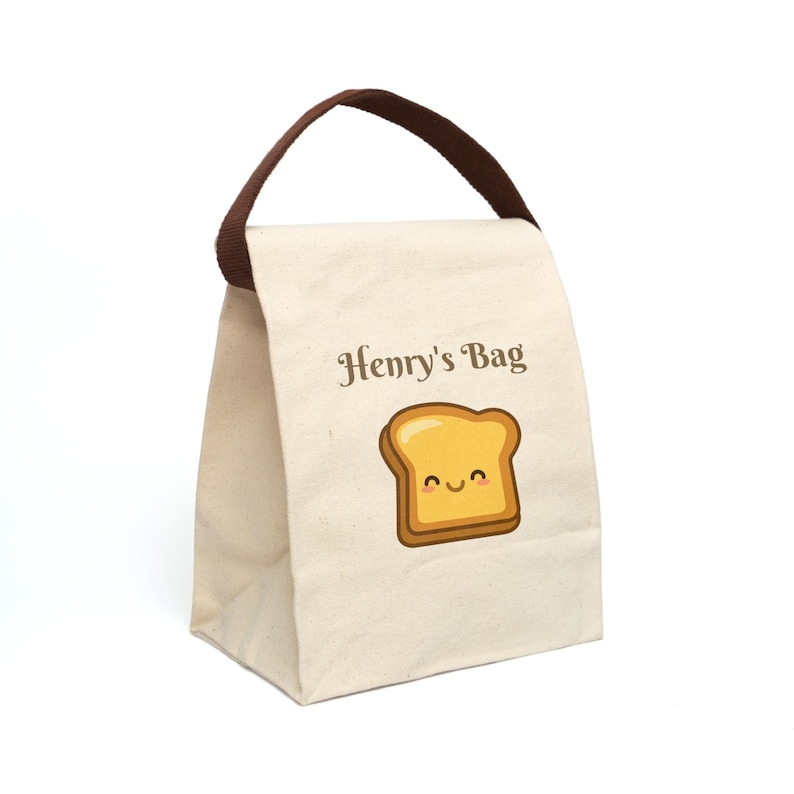 Custom Canvas Lunch Bag: Personalized Reusable Snack Bag With Straps - Etsy
