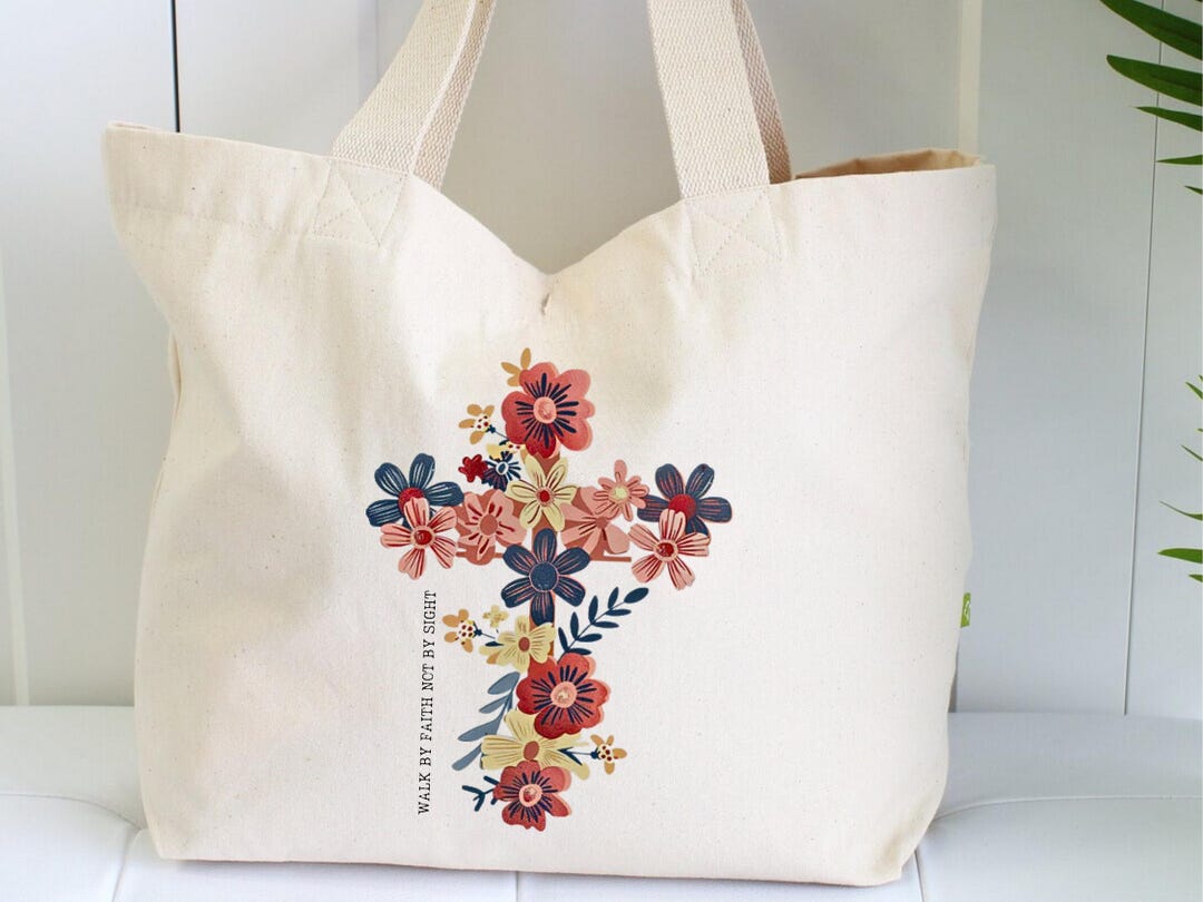 Walk by Faith Not by Sight Tote Bag, Christian Bag, Religious Tote ...
