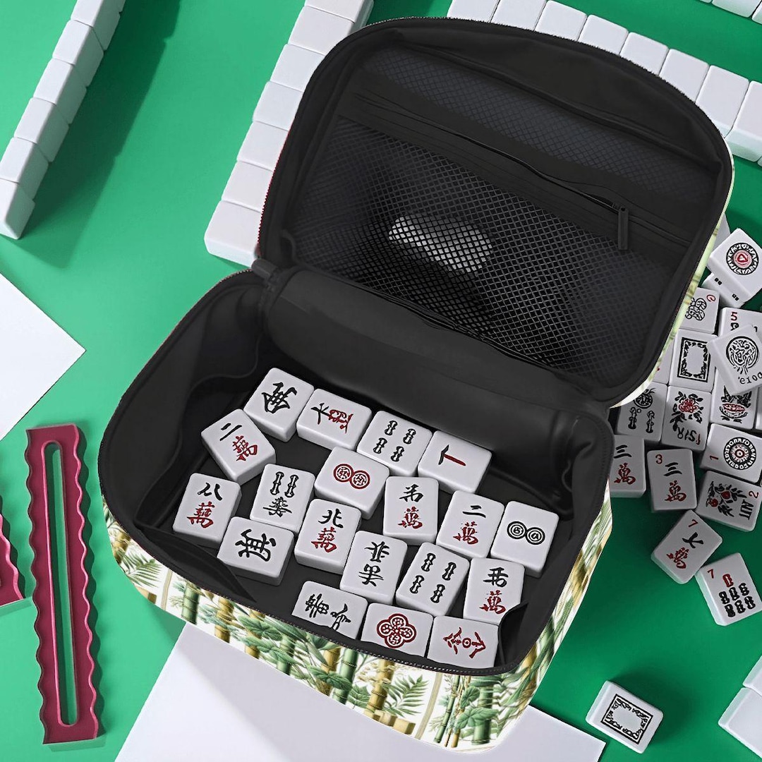 Bamboo Mahjong Bag, Travel Game Organizer, Mahjong Lover Gift - Etsy