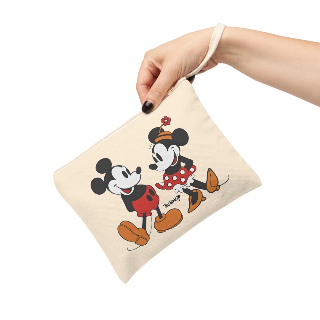 Mickey & Minnie Mouse Canvas Zipper Pouch: Disneyland Trip Wallet - Etsy