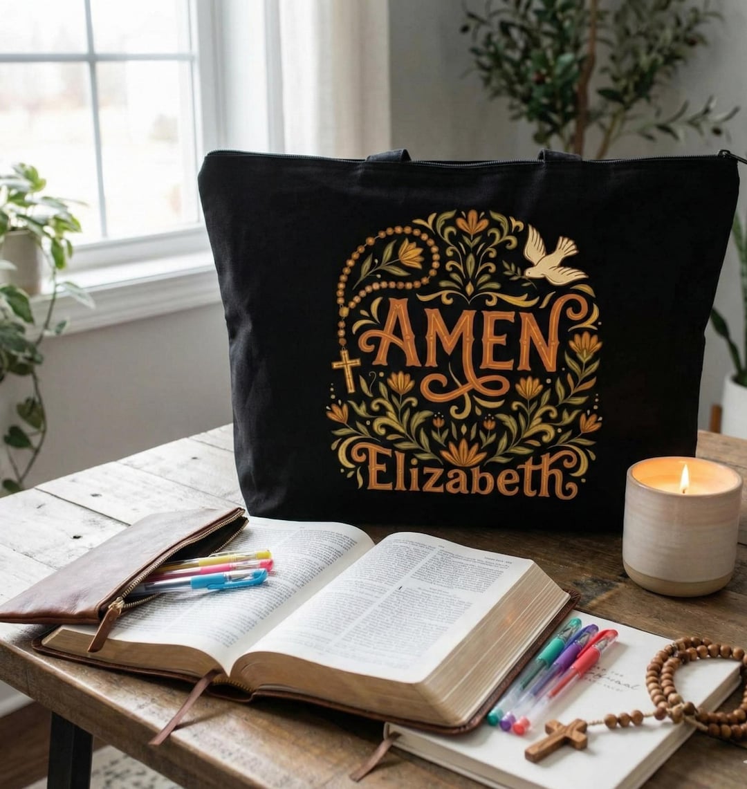 Personalized Church Bag, Catholic Gift for Women, Custom Christian ...