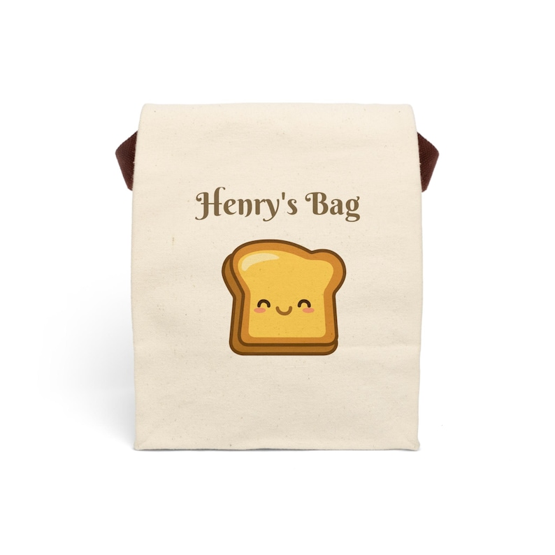 Custom Canvas Lunch Bag: Personalized Reusable Snack Bag With Straps - Etsy
