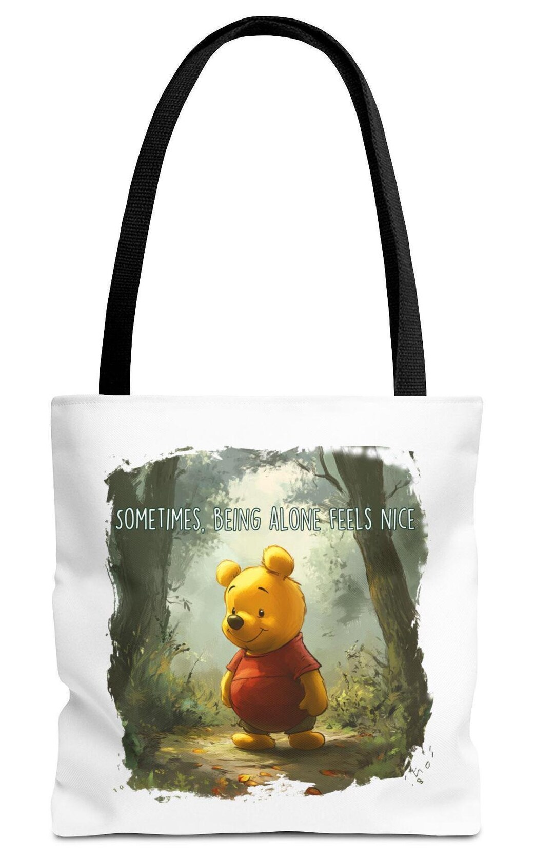 Winnie the Pooh Tote Bag, Being Alone Quote Tote, Pooh Bear Gift ...
