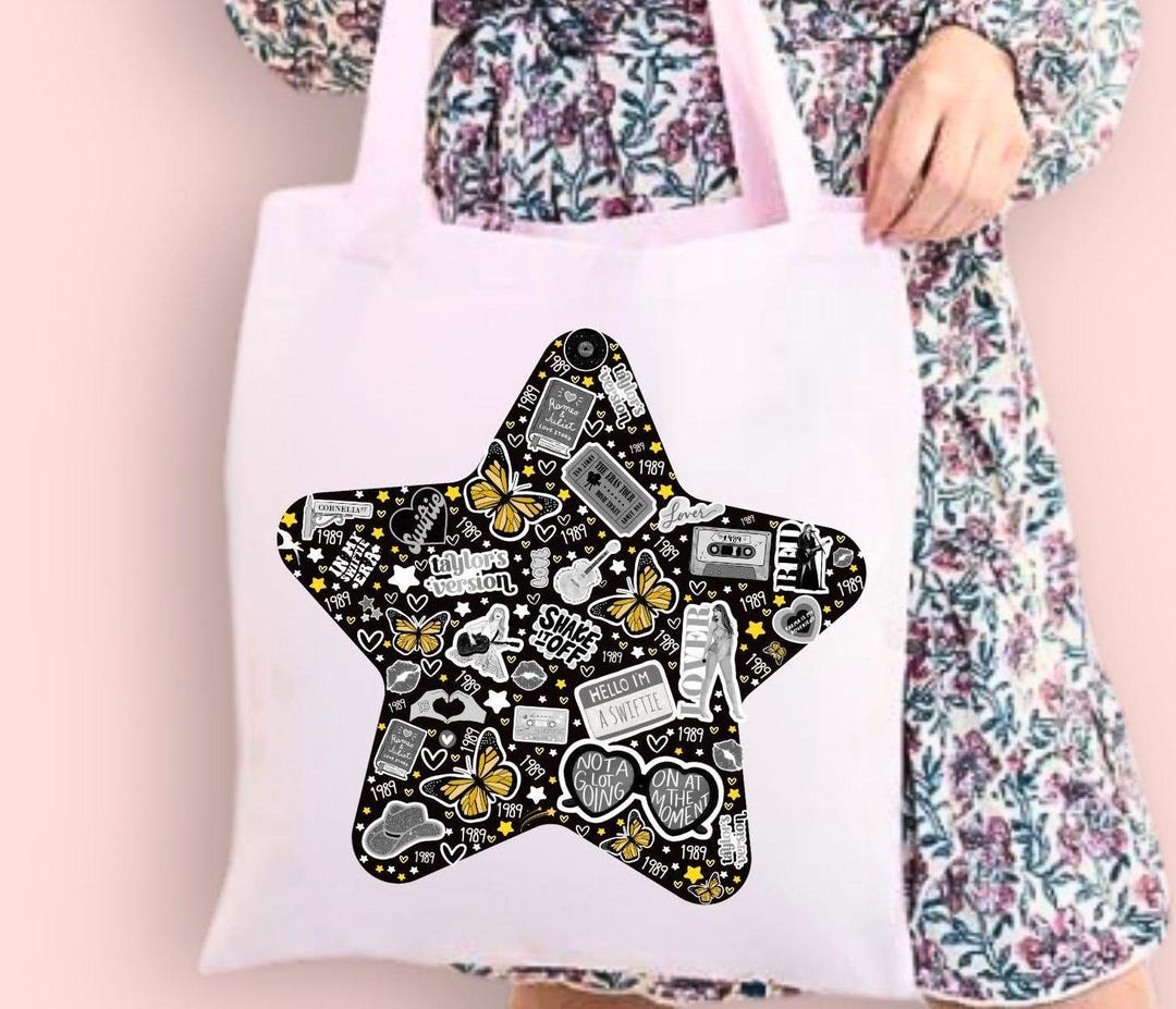 Swifty Stick Collage Tote Bag, Pop Singer Tote, Christmas Swifty Fan ...