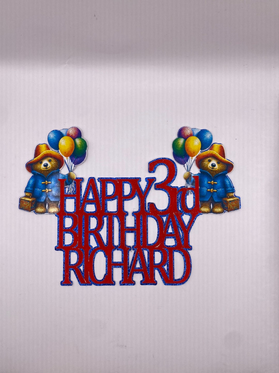 Paddington Bear Cake Topper Cupcake Charm Birthday Party Cake Topper ...