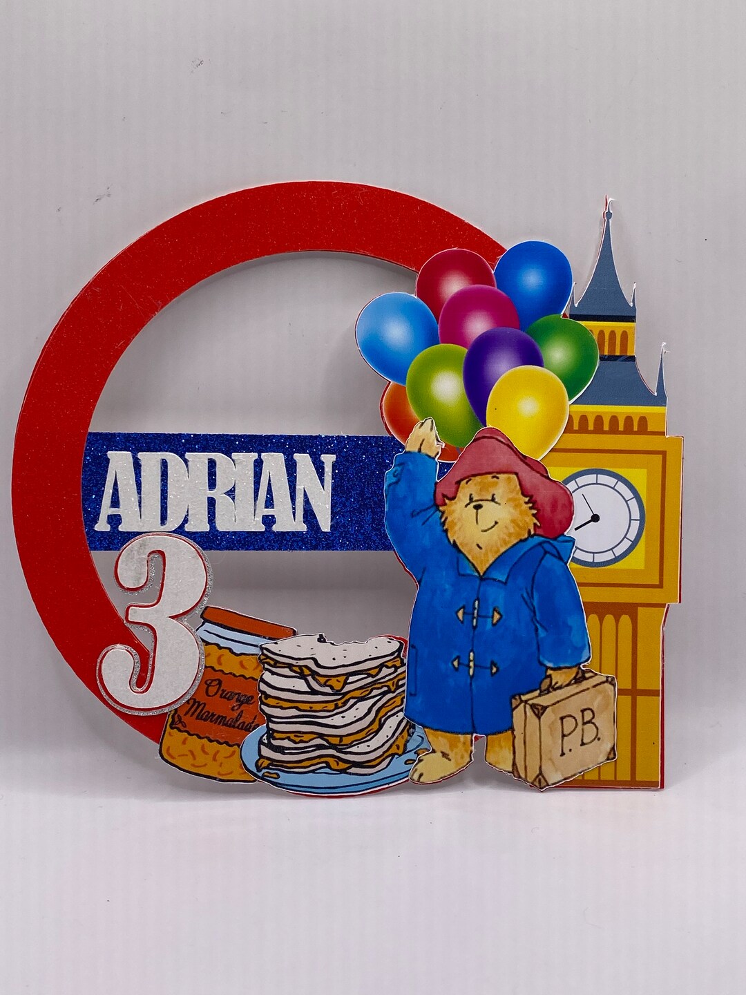 Paddington Bear Cake Topper Cupcake Charm Birthday Party Cake Topper ...