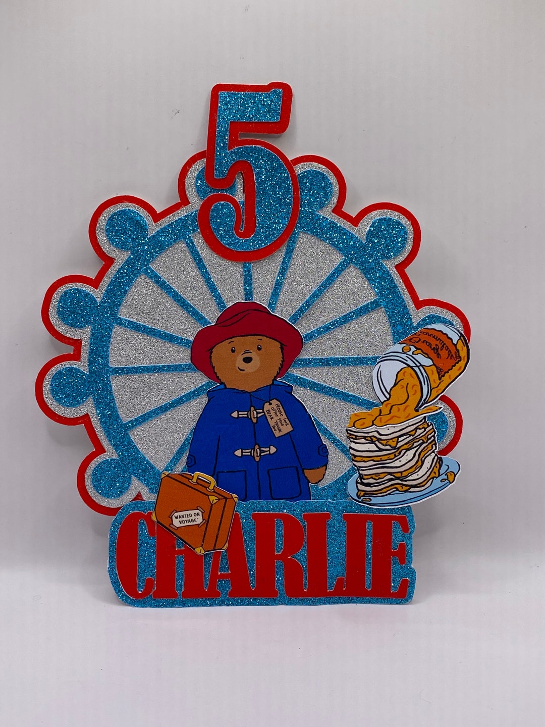 Paddington Bear Cake Topper Cupcake Charm Birthday Party Cake Topper ...
