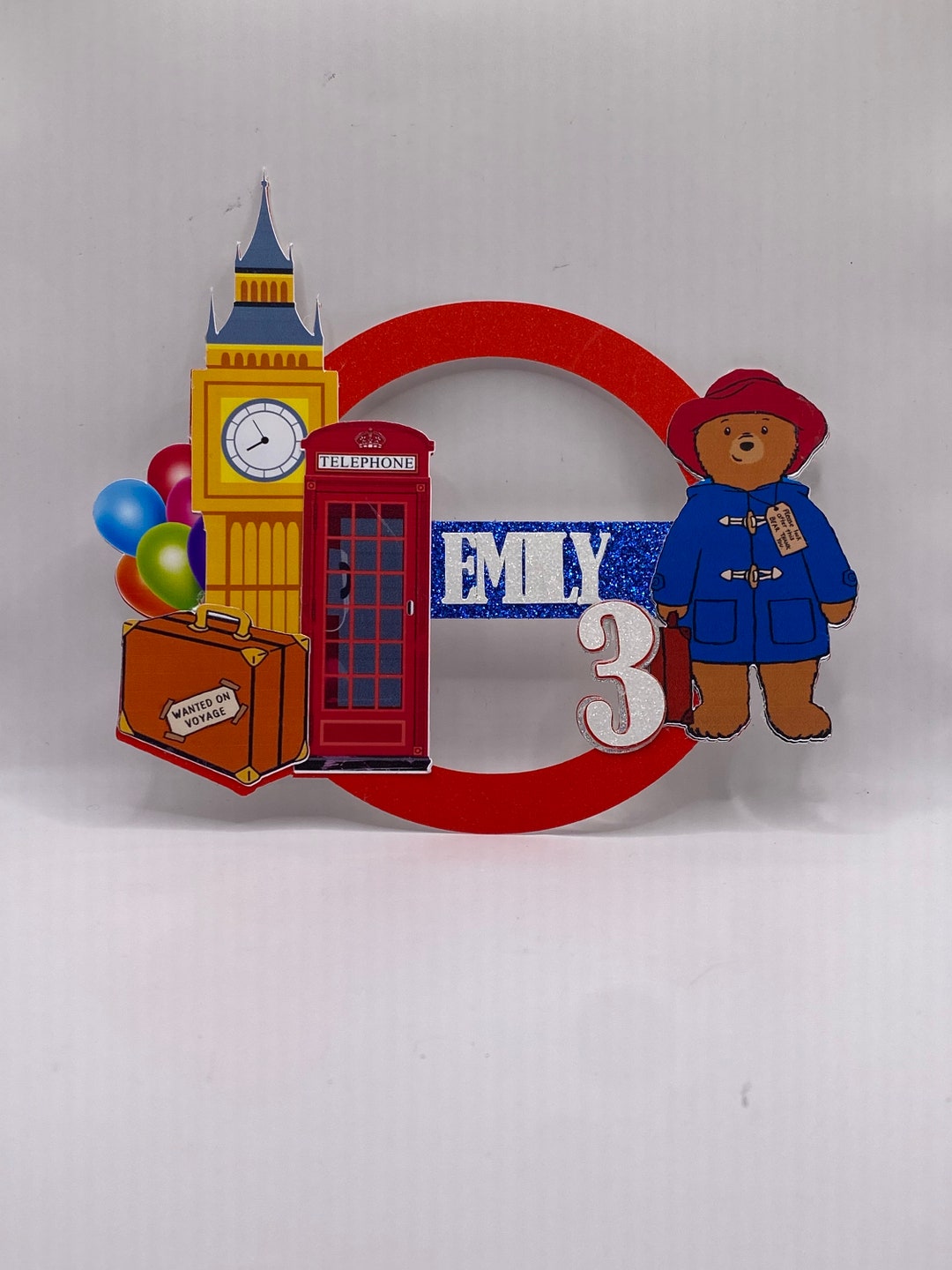 Paddington Bear Cake Topper Cupcake Charm Birthday Party Cake Topper ...