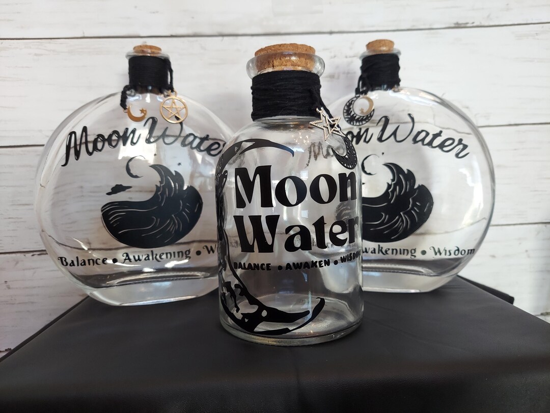Moon Water Decorated Glass Bottles - Etsy