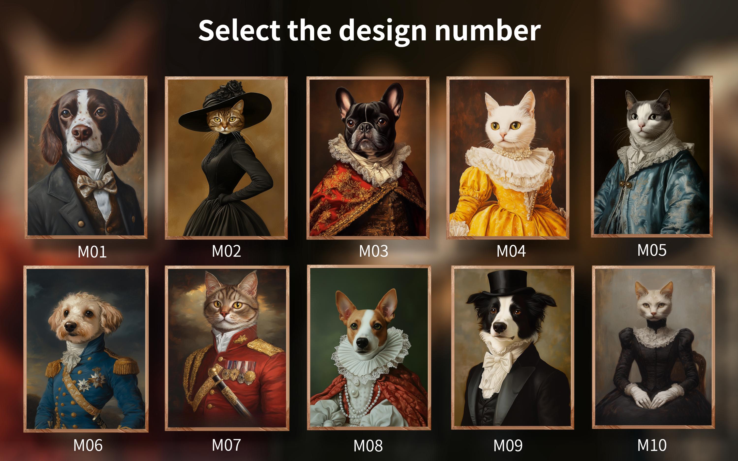 Custom Royal Cat Portrait, Personalized Dog Portrait From Photo, Pet ...